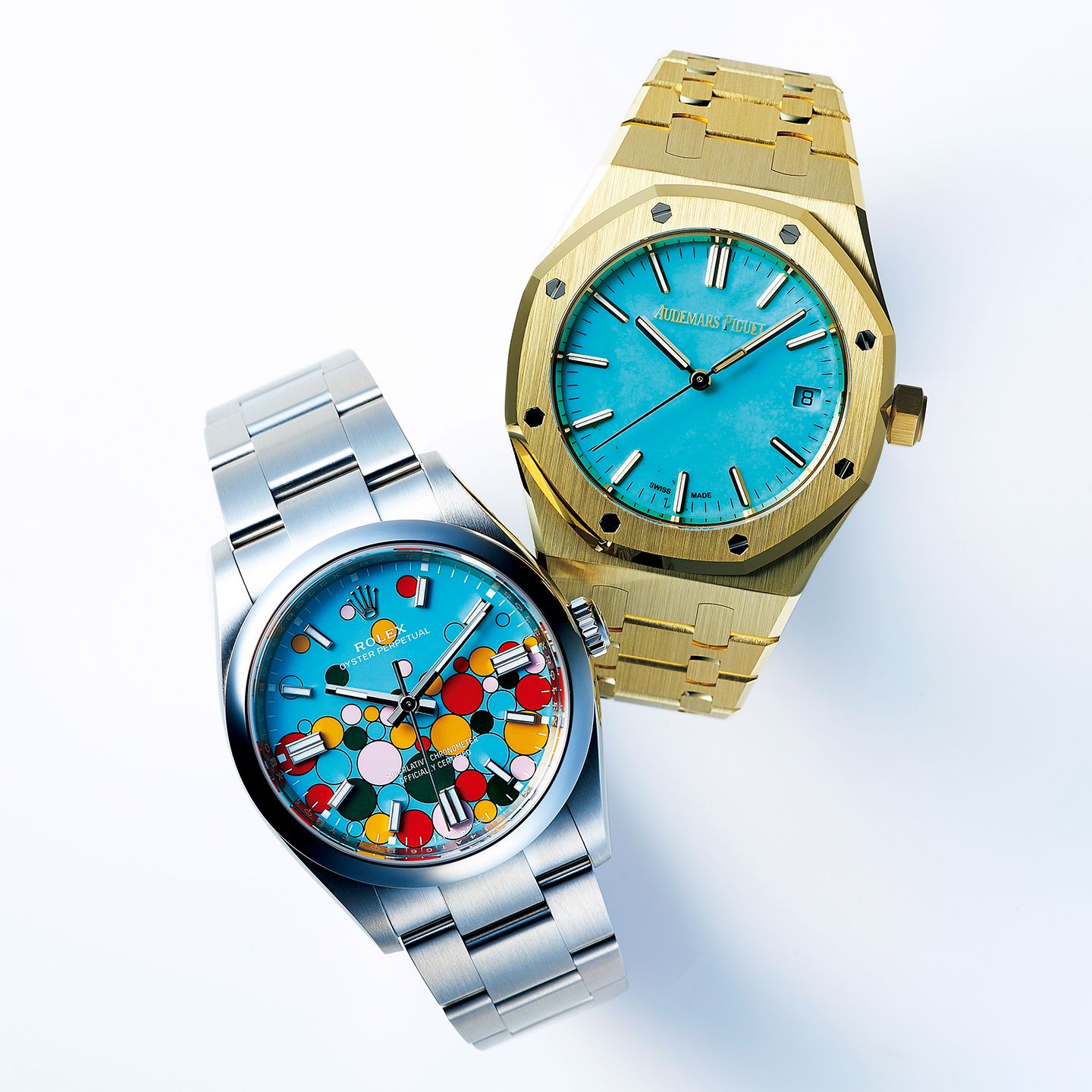 新たな色彩美を纏った、オーデマ ピゲ『ロイヤル オーク オートマティック』＆ロレックス『オイスター パーペチュアル 36』 | Precious.jp（プレシャス）