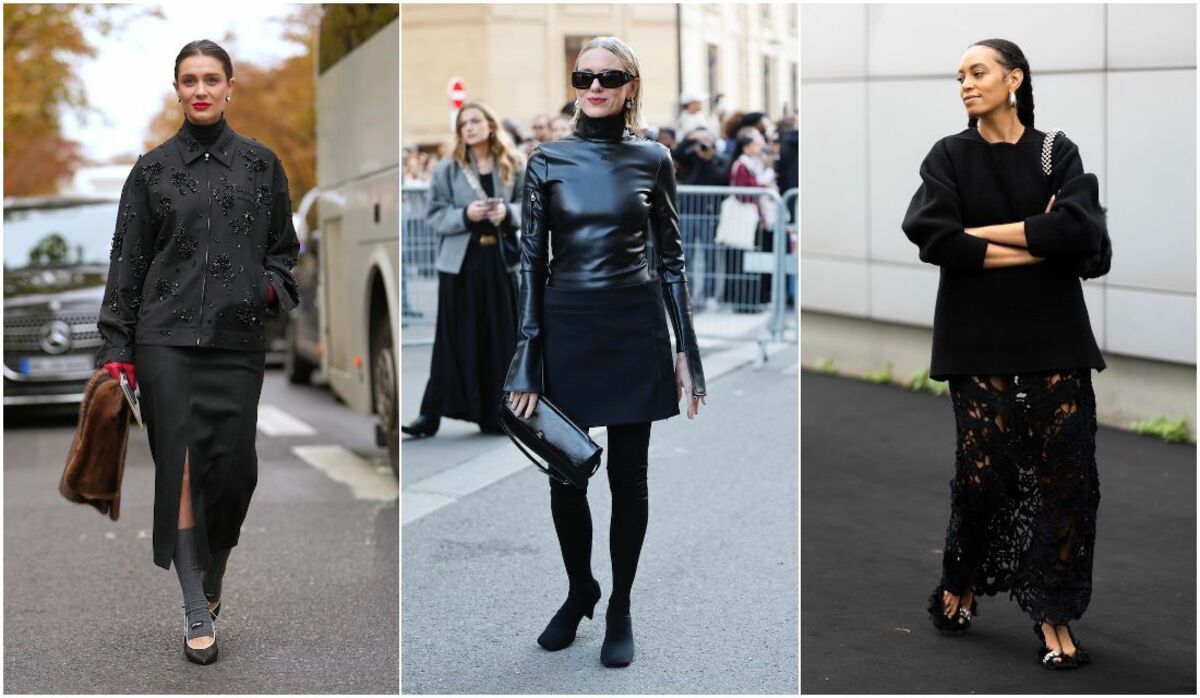 秋の辛口エレガントをつくるなら「ブラック×スカート」が有効！ 都会派スタイル3選【海外スナップ】 | Precious.jp（プレシャス）