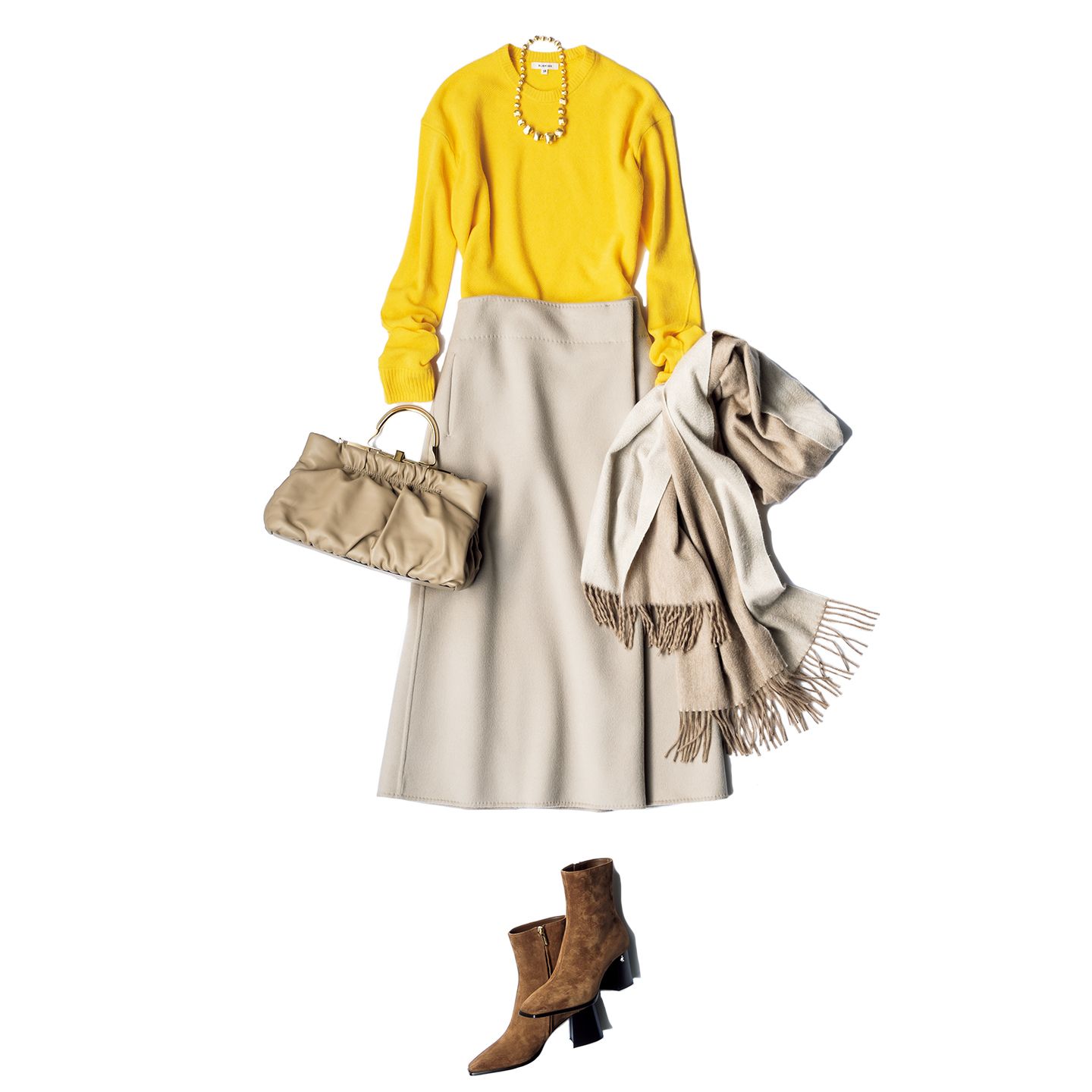 【10/22 Thu】「ひと技あるスカート」で脱地味！秋らしいニットコーデ | Precious.jp（プレシャス）